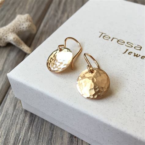 Gold Disc Earrings Etsy