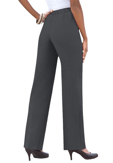 Roamans Womens Plus Size Classic Bend Over Pant Elastic Waist Pull On