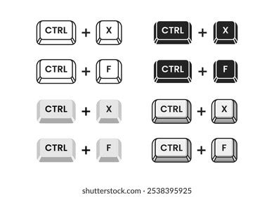 Keyboard Shortcut Keys Ctrl X Ctrl Stock Vector Royalty Free 2538395925 Shutterstock