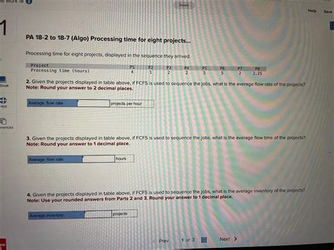 Solved Pa 18−2 To 18−7 Algo Processing Time For Eight