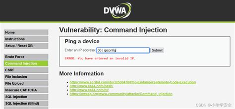 【dvwa】command Injection（命令行注入）命令行注入工具 Csdn博客