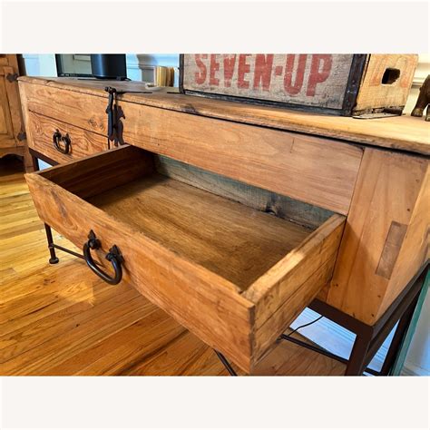 50 Rustic Mexican Pine Wood Iron Console Table Aptdeco