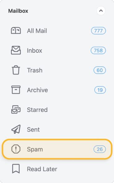 Working With The Spam Folder