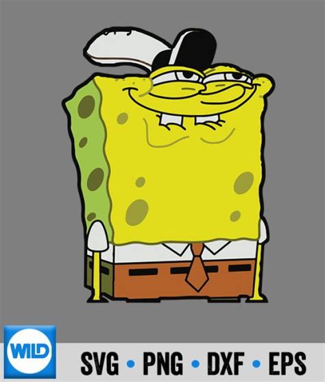 Spongebob Svg Grinning Spongebob Vintage Svg Cut File Wildsvg