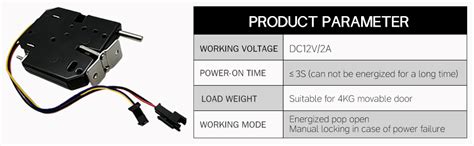 Electronic Cabinet Lockdc 12v 2a Magnetic Lock With Top Pole Structure