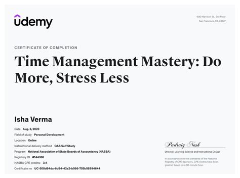Isha Verma On Linkedin Im Happy To Share That Ive Obtained A New Certification Time Management