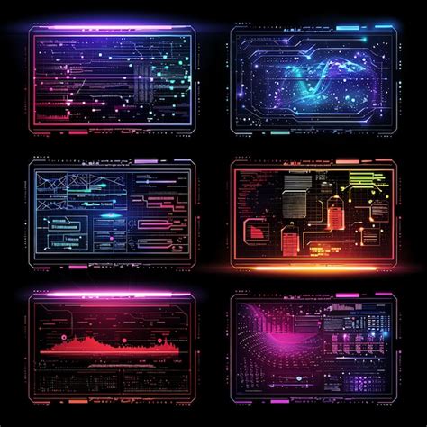 Premium Ai Image Colorful Simulated Simulated Cyberspace Screens With Emulated Virtual