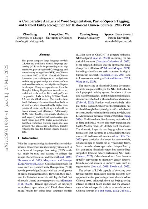 Pdf A Comparative Analysis Of Word Segmentation Part Of Speech Tagging And Named Entity