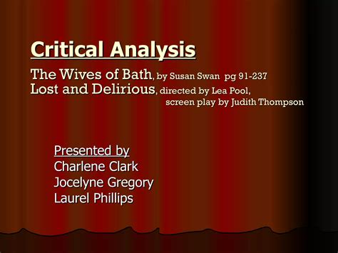 Critical Analysis Eng 103 The Wives Of Bath PPT