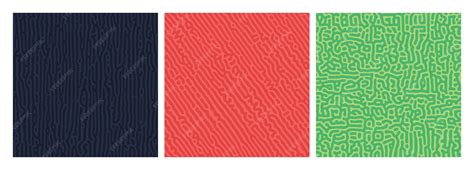 Premium Vector Set Of Three Colorful Turing Reaction Gradient Backgrounds Abstract Diffusion