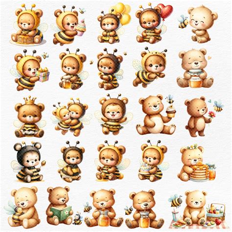 Bear Bee Clipartbee Bearhoney Bee Clipartspring Clipartcute