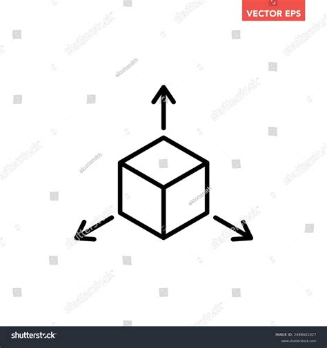 Black Single Isometric Cube Axes Line Stock Vector Royalty Free 2498401027 Shutterstock