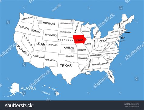 Iowa State Usa Vector Map Isolated Vector De Stock Libre De Regalías
