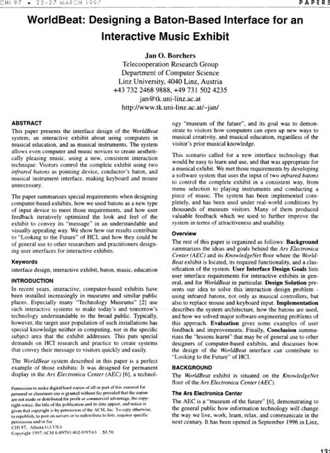 Worldbeat Proceedings Of The Acm Sigchi Conference On Human Factors In Computing Systems