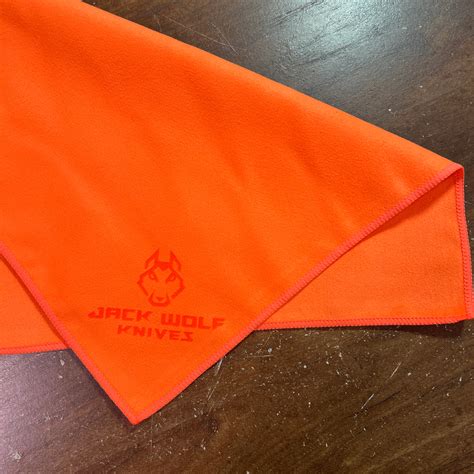 Microfiber Cloth Jack Wolf Knives Logo Orange 12 X 12