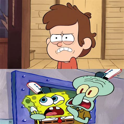 Spongebob And Squidward Screaming By Dipper Pines By Aaronmitchell05 On
