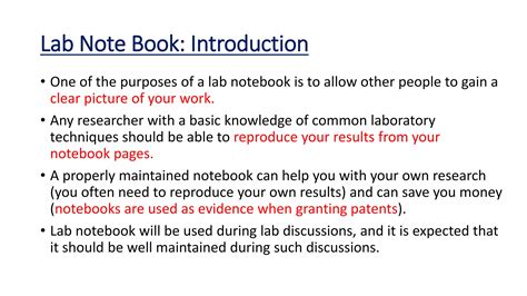 Maintaining Lab Note Book Pptx