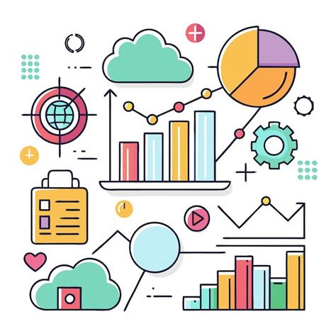 Colorful Business Infographic With Charts Graphs And Symbols For Growth Success And Progress