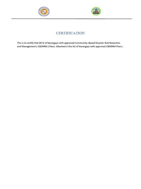 Certification Bdrrm Pdf