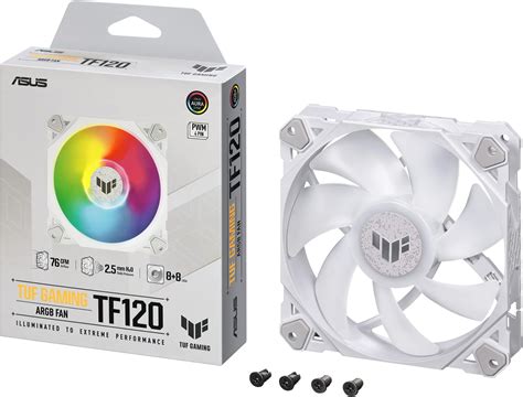 Amazon Com ASUS TUF Gaming TF ARGB White Edition Chassis Fan Pin Customizable LEDs Blade