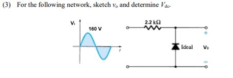 Solved 3 For The Following Network Sketch V And Chegg Com