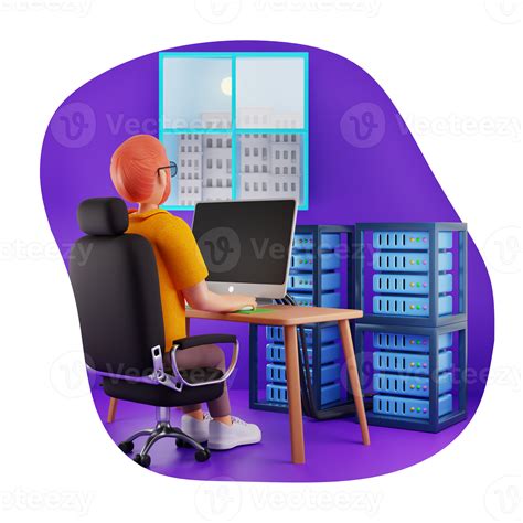 Man Doing Server Management 3d Character Illustration 22952912 Png