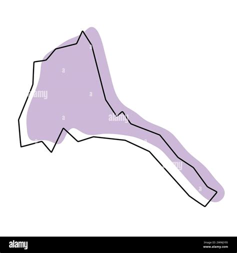 Eritrea Country Simplified Map Violet Silhouette With Thin Black