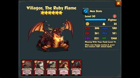 Villagos The Ruby Flame Card King Dragon Wars Wikia Fandom