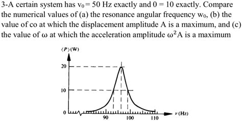 3 A Certain System Has Vo 50 Hz Exactly And 0 10 Exactly Compare