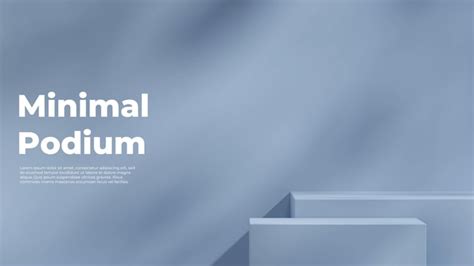premium psd minimal rectangular 3d rendering image mockup empty blue