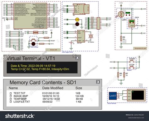 Vector Diagram Connecting Temperature Sensor Sd Stock Illustration 2201746287 Shutterstock