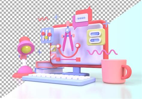 Premium Psd Web Development For Ui Ux Design Concept Illustration Landing Page Template