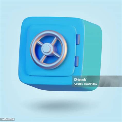 파란색 배경에 안전하게 격리되어 있습니다 3d 렌더링 벡터 그림 3차원 형태에 대한 스톡 벡터 아트 및 기타 이미지 3차원 형태 금고 보안 장비 은행 예금 전표