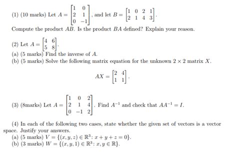 Solved Marks Let A And Let Chegg Com