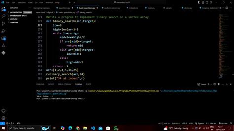 Sai Ram On Linkedin Python Coding Programming Binarysearch Techprojects