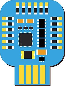 Diy Electronic Micro Board With A Microcontroller Processor Electronic Circuit Vector Processor