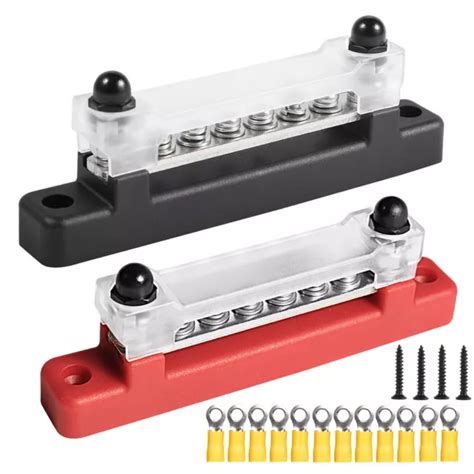 6 Point Busbar Bus Bar Power Distribution Block 150a 48v Dc Pair Blackandred M4 M6 Eur 30 86