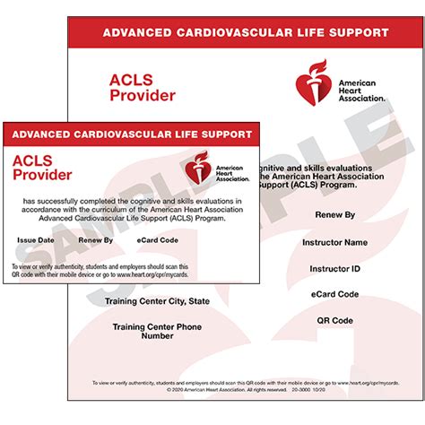 American Heart Association Acls Card Bensalem Ems