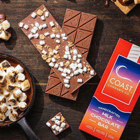 Smores Milk Chocolate Bar 100mg 1g Edibles Coast Cannabis Co