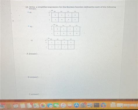 Solved Write A Simplified Expression For The Boolean Chegg