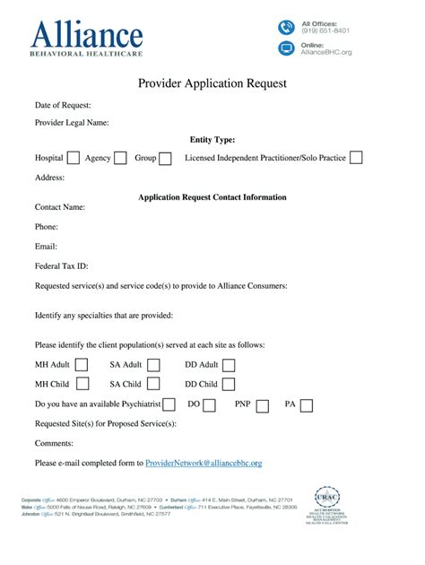 Fillable Online Provider Application Request Fax Email Print Pdffiller