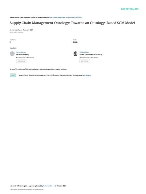 Supply Chain Management Ontology Towards An Ontology Based Scm Model Download Free Pdf