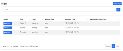 modules cms kit pages documentation center abp io