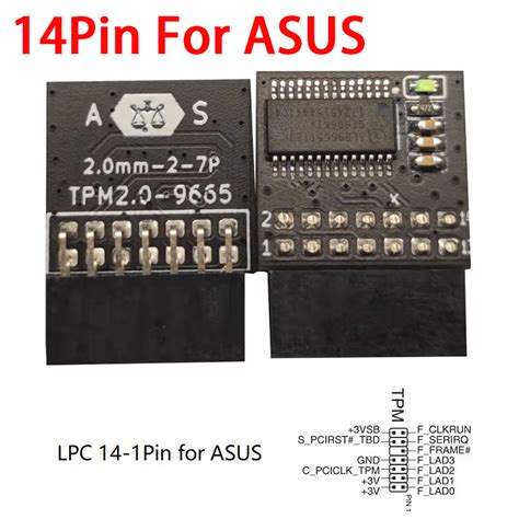 Tpm 2 0 Encrypted Security Module Board Lpc 14 18 20 Pin Mainboard Card Tpm2 0 Module For Asus