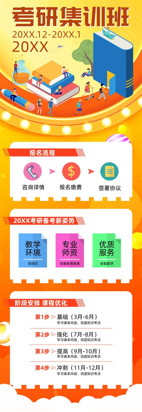 考研集训班招生长图 素材CNN