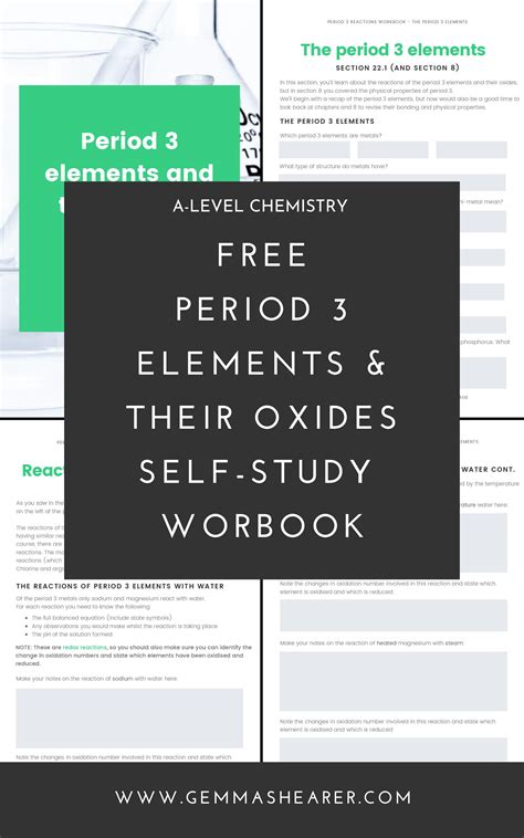 Free A Level Chemistry Period 3 Elements And Their Oxides Self Study Workbook Chemistry
