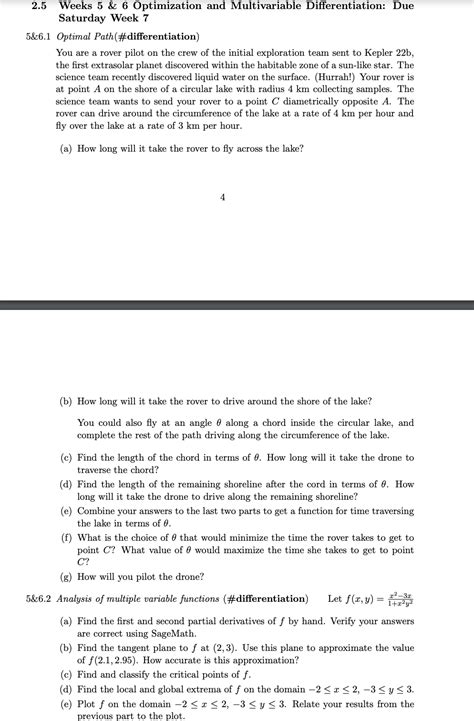 Solved 25 ﻿weeks 5 ﻿and 6 ﻿optimization And Multivariable