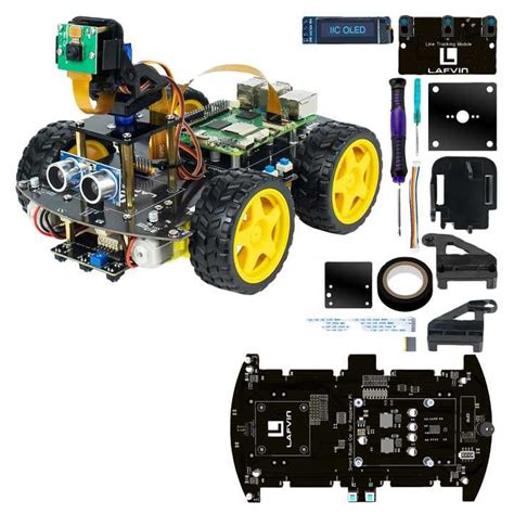 Lafvin Raspberry Pi 4wd Robot Car Kit Python Programming