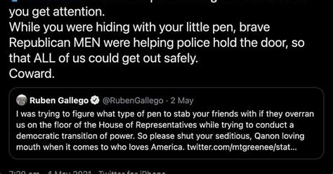 traitorous gun nut w o a job in congress calls marine vet a coward