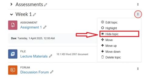 Hide Or Show Sections And Weeks University Of Waikato